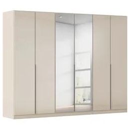 Dreht&uuml;renschrank OTTO HOME "Kleiderschrank Kleiderschr&auml;nke Schrank Garderobe AGORDO mit Glasfront", beige (beige, glas beige (champagner)), B:271cm H:210cm T:54cm, Holzwerkstoff, Schr&auml;nke, Dreht&uuml;renschrank, durchdachte Innenausstattung, in 8 Breiten und 2 H&ouml;hen MADE IN GERMANY