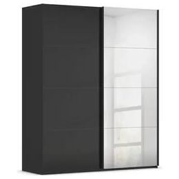 Schwebet&uuml;renschrank Rauch "Kleiderschrank Schrank Garderobe Schlafzimmerschrank SCALE-FYRA", schwarz (schwarz, glas schwarz, griffleisten schwarz), B:181cm H:223cm T:67cm, Holzwerkstoff, Schr&auml;nke, Schwebet&uuml;renschrank, edle viergeteilte T&uuml;ren Spiegel/Glas-Mix viele Farben MADE IN GERMANY