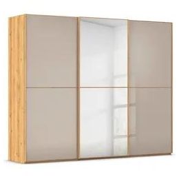 Schwebet&uuml;renschrank Rauch "Kleiderschrank Schrank Garderobe Schlafzimmerschrank SCALE-DUO", braun (asteiche, glas fango, griffleisten asteiche), B:271cm H:223cm T:68cm, Holzwerkstoff, Schr&auml;nke, Schwebet&uuml;renschrank, edle zweigeteilte T&uuml;ren Spiegel/Glas-Mix 3 Zierleisten MADE IN GERMANY