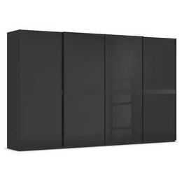 Schwebet&uuml;renschrank Rauch "Kleiderschrank Schrank Garderobe Schlafzimmerschrank SCALE-LINE", schwarz (schwarz, glas schwarz), B:360cm H:223cm T:68cm, Holzwerkstoff, Schr&auml;nke, Schwebet&uuml;renschrank, edle Optik mit Bauchbinde in Korpusfarbe mit Glasfront MADE IN GERMANY
