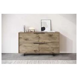 Sideboard OTTO HOME "Dinant", braun (wiking eiche), B:150cm H:86cm T:38cm, Spanplatte, Sideboards, Sideboard, Kommode, mit 4 Klappen, Breite 150 cm