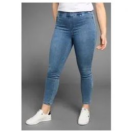 Skinny-fit-Jeans Arizona "Ultra Stretch - Curve Collection", Damen, Gr. 48, N-Gr, blau (blau used), Denim/Jeans, Obermaterial: 66% Baumwolle, 30% Polyester, 4% Elasthan, Basic, skinny fit kn&ouml;chellang, Jeans, High Waist
