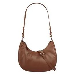 Umh&auml;ngetasche Bruno Banani, Damen, Gr. B/H/T: 28cm x 24cm x 9cm onesize, braun (cognac), Leder, leicht gl&auml;nzend, unifarben, Taschen Umh&auml;ngetasche, echt Leder