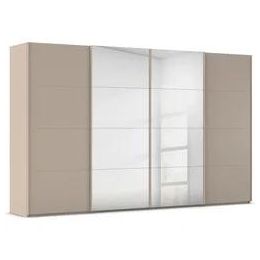 Schwebet&uuml;renschrank Rauch "Kleiderschrank Schrank Garderobe Schlafzimmerschrank SCALE-FYRA", grau (fango, griffleisten fango), B:360cm H:223cm T:68cm, Holzwerkstoff, Schr&auml;nke, Schwebet&uuml;renschrank, edle viergeteilte T&uuml;ren mit Spiegel und vielen Farben MADE IN GERMANY