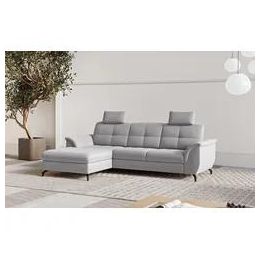 Sit & More Ecksofa SIT & MORE "Zora", grau (hellgrau), B:262cm H:92cm T:164cm, 95% Polyester 5% Polyamid, Sofas, Ecksofa, wahlweise mit Schlaffunktion und Bettkasten