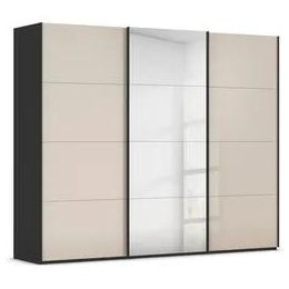 Schwebet&uuml;renschrank Rauch "Kleiderschrank Schrank Garderobe Schlafzimmerschrank SCALE-FYRA", beige (schwarz, glas champagner, griffleisten schwarz), B:271cm H:223cm T:68cm, Holzwerkstoff, Schr&auml;nke, Schwebet&uuml;renschrank, edle viergeteilte T&uuml;ren Spiegel/Glas-Mix viele Farben MADE IN GERMANY