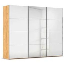 Schwebet&uuml;renschrank Rauch "Kleiderschrank Schrank Garderobe Schlafzimmerschrank SCALE-FYRA", wei&szlig; (asteiche, glas kristallwei&szlig;, griffleisten chrom), B:271cm H:223cm T:68cm, Holzwerkstoff, Schr&auml;nke, Schwebet&uuml;renschrank, edle viergeteilte T&uuml;ren Spiegel/Glas-Mix viele Farben MADE IN GERMANY