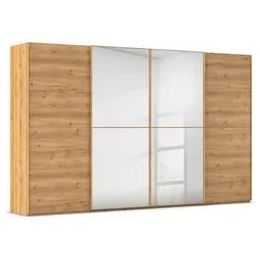 Schwebet&uuml;renschrank Rauch "Kleiderschrank Schrank Garderobe Schlafzimmerschrank SCALE-DUO", braun (asteiche, griffleisten asteiche), B:360cm H:223cm T:68cm, Holzwerkstoff, Schr&auml;nke, Schwebet&uuml;renschrank, edle zweigeteilte T&uuml;ren, Spiegel und 3 Zierleisten MADE IN GERMANY