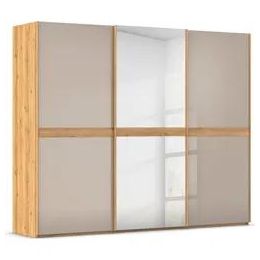 Schwebet&uuml;renschrank Rauch "Kleiderschrank Schrank Garderobe Schlafzimmerschrank SCALE-LINE", braun (asteiche, glas fango), B:271cm H:223cm T:68cm, Holzwerkstoff, Schr&auml;nke, Schwebet&uuml;renschrank, edle Optik mit Bauchbinde mit Glas/Spiegel-Front MADE IN GERMANY
