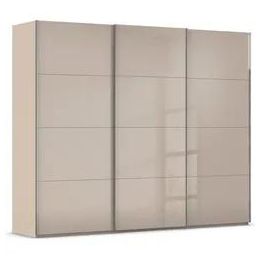 Schwebet&uuml;renschrank Rauch "Kleiderschrank Schrank Garderobe Schlafzimmerschrank SCALE-FYRA", beige (fango, glas fango, griffleisten chrom), B:271cm H:223cm T:68cm, Holzwerkstoff, Schr&auml;nke, Schwebet&uuml;renschrank, edle viergeteilte T&uuml;ren mit Glas-Front viele Farben MADE IN GERMANY