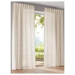 Gardine Heine HOME Gr. 2, wei&szlig; (beige, sanftes wei&szlig;), B:140cm H:175cm, Polyester, Gardinen, Gardine