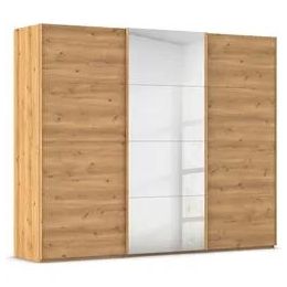 Schwebet&uuml;renschrank Rauch "Kleiderschrank Schrank Garderobe Schlafzimmerschrank SCALE-FYRA", braun (asteiche, griffleisten asteiche), B:271cm H:223cm T:68cm, Holzwerkstoff, Schr&auml;nke, Schwebet&uuml;renschrank, edle viergeteilte T&uuml;ren mit Spiegel und vielen Farben MADE IN GERMANY