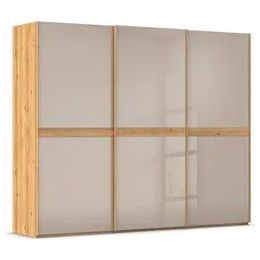 Schwebet&uuml;renschrank Rauch "Kleiderschrank Schrank Garderobe Schlafzimmerschrank SCALE-LINE", braun (asteiche, glas fango), B:271cm H:223cm T:68cm, Holzwerkstoff, Schr&auml;nke, Schwebet&uuml;renschrank, edle Optik mit Bauchbinde in Korpusfarbe mit Glasfront MADE IN GERMANY