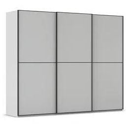Schwebet&uuml;renschrank Rauch "Kleiderschrank Schrank Garderobe Schlafzimmerschrank SCALE-DUO", grau (seidengrau, griffleisten schwarz), B:271cm H:223cm T:68cm, Holzwerkstoff, Schr&auml;nke, Schwebet&uuml;renschrank, edle zweigeteilte T&uuml;ren und 3 Zierleisten MADE IN GERMANY