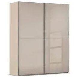Schwebet&uuml;renschrank Rauch "Kleiderschrank Schrank Garderobe Schlafzimmerschrank SCALE-DUO", beige (fango, glas fango, griffleisten chrom), B:181cm H:223cm T:68cm, Holzwerkstoff, Schr&auml;nke, Schwebet&uuml;renschrank, edle zweigeteilte T&uuml;ren Glas-Front mit 3 Zierleisten MADE IN GERMANY
