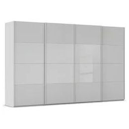Schwebet&uuml;renschrank Rauch "Kleiderschrank Schrank Garderobe Schlafzimmerschrank SCALE-FYRA", grau (seidengrau, glas seidengrau), B:360cm H:223cm T:68cm, Holzwerkstoff, Schr&auml;nke, Schwebet&uuml;renschrank, edle T&uuml;ren viergeteilt Glas matt/gl&auml;nzend viele Farben MADE IN GERMANY