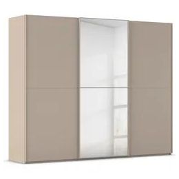 Schwebet&uuml;renschrank Rauch "Kleiderschrank Schrank Garderobe Schlafzimmerschrank SCALE-DUO", grau (fango, griffleisten fango), B:271cm H:223cm T:68cm, Holzwerkstoff, Schr&auml;nke, Schwebet&uuml;renschrank, edle zweigeteilte T&uuml;ren, Spiegel und 3 Zierleisten MADE IN GERMANY