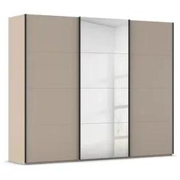 Schwebet&uuml;renschrank Rauch "Kleiderschrank Schrank Garderobe Schlafzimmerschrank SCALE-FYRA", grau (fango, griffleisten schwarz), B:271cm H:223cm T:68cm, Holzwerkstoff, Schr&auml;nke, Schwebet&uuml;renschrank, edle viergeteilte T&uuml;ren mit Spiegel und vielen Farben MADE IN GERMANY