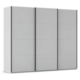 Schwebet&uuml;renschrank Rauch "Kleiderschrank Schrank Garderobe Schlafzimmerschrank SCALE-FYRA", grau (seidengrau, griffleisten schwarz), B:271cm H:223cm T:68cm, Holzwerkstoff, Schr&auml;nke, Schwebet&uuml;renschrank, edle viergeteilte T&uuml;ren viele Farben und Griff-Farben MADE IN GERMANY