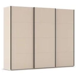 Schwebet&uuml;renschrank Rauch "Kleiderschrank Schrank Garderobe Schlafzimmerschrank SCALE-FYRA", beige (champagner, griffleisten schwarz), B:271cm H:223cm T:68cm, Holzwerkstoff, Schr&auml;nke, Schwebet&uuml;renschrank, edle viergeteilte T&uuml;ren viele Farben und Griff-Farben MADE IN GERMANY