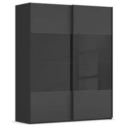 Schwebet&uuml;renschrank Rauch "Kleiderschrank Schrank Garderobe Schlafzimmerschrank SCALE-FYRA", schwarz (schwarz, glas schwarz), B:181cm H:223cm T:67cm, Holzwerkstoff, Schr&auml;nke, Schwebet&uuml;renschrank, edle T&uuml;ren viergeteilt Glas matt/gl&auml;nzend viele Farben MADE IN GERMANY