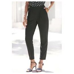 Schlupfhose Lascana, Damen, Gr. 38, N-Gr, schwarz, Cr&ecirc;pe, Obermaterial: 95% Polyester, 5% Elasthan, unifarben, figurumspielend 7/8-L&auml;nge, Hosen Schlupfhose, mit praktischen Eingriffstaschen, casual-chic Business-Look, 7/8-L&auml;nge