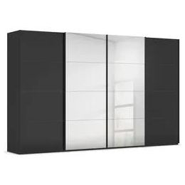 Schwebet&uuml;renschrank Rauch "Kleiderschrank Schrank Garderobe Schlafzimmerschrank SCALE-FYRA", schwarz (schwarz, glas schwarz, griffleisten schwarz), B:360cm H:223cm T:68cm, Holzwerkstoff, Schr&auml;nke, Schwebet&uuml;renschrank, edle viergeteilte T&uuml;ren Spiegel/Glas-Mix viele Farben MADE IN GERMANY