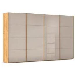 Schwebet&uuml;renschrank Rauch "Kleiderschrank Schrank Garderobe Schlafzimmerschrank SCALE-FYRA", braun (asteiche, glas fango, griffleisten asteiche), B:360cm H:223cm T:68cm, Holzwerkstoff, Schr&auml;nke, Schwebet&uuml;renschrank, edle viergeteilte T&uuml;ren mit Glas-Front viele Farben MADE IN GERMANY