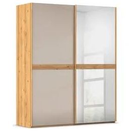 Schwebet&uuml;renschrank Rauch "Kleiderschrank Schrank Garderobe Schlafzimmerschrank SCALE-LINE", braun (asteiche, glas fango), B:181cm H:223cm T:68cm, Holzwerkstoff, Schr&auml;nke, Schwebet&uuml;renschrank, edle Optik mit Bauchbinde mit Glas/Spiegel-Front MADE IN GERMANY