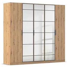 Dreht&uuml;renschrank Rauch "Kleiderschrank Schrank Garderobe Schlafzimmerschrank ACERO", braun (eiche artisan), B:226cm H:210cm T:54cm, Holzwerkstoff, Schr&auml;nke, Dreht&uuml;renschrank, Mittelt&uuml;ren mit Spiegel in moderner Loft-Optik MADE IN GERMANY
