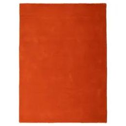 Wollteppich CarpetFine "Gabbeh Lola Uni", orange, B:200cm H:14mm L:290cm, Wolle, Teppiche, mit nat&uuml;rlichem Pflanzenmaterial von Hand gewebt, auch in Rund