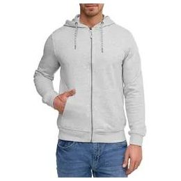 Kapuzensweatjacke INDICODE "INPonto", Herren, Gr. XL, grau (lt grau mix), Sweatware, Obermaterial: 60% Baumwolle, 40% Polyester, unifarben, regular fit normal, ohne Ausschnitt, Rippb&uuml;ndchen, Sweatjacken