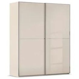Schwebet&uuml;renschrank Rauch "Kleiderschrank Schrank Garderobe Schlafzimmerschrank SCALE-DUO", beige (champagner, glas champagner, griffleisten chrom), B:181cm H:223cm T:68cm, Holzwerkstoff, Schr&auml;nke, Schwebet&uuml;renschrank, edle zweigeteilte T&uuml;ren Glas-Front mit 3 Zierleisten MADE IN GERMANY