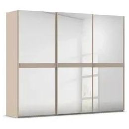 Schwebet&uuml;renschrank Rauch "Kleiderschrank Schrank Garderobe Schlafzimmerschrank SCALE-LINE", braun (fango), B:271cm H:223cm T:68cm, Holzwerkstoff, Schr&auml;nke, Schwebet&uuml;renschrank, edle Optik mit Bauchbinde in Korpusfarbe Spiegelfront MADE IN GERMANY