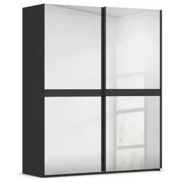 Schwebet&uuml;renschrank Rauch "Kleiderschrank Schrank Garderobe Schlafzimmerschrank SCALE-LINE", schwarz, B:181cm H:223cm T:68cm, Holzwerkstoff, Schr&auml;nke, Schwebet&uuml;renschrank, edle Optik mit Bauchbinde in Korpusfarbe Spiegelfront MADE IN GERMANY