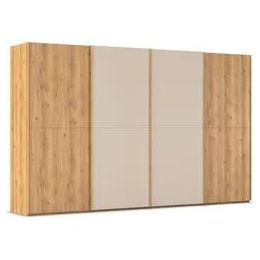 Schwebet&uuml;renschrank Rauch "Kleiderschrank Schrank Garderobe Schlafzimmerschrank SCALE-WOOD", braun (asteiche massiv, glas champagner matt), B:360cm H:223cm T:68cm, Holz teilmassiv, Schr&auml;nke, Schwebet&uuml;renschrank, edle geteilte Front in massiver Asteiche mit Glast&uuml;ren MADE IN GERMANY