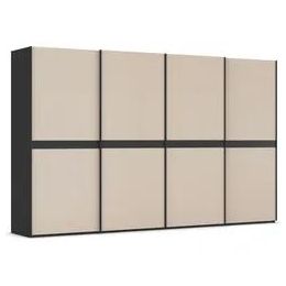Schwebet&uuml;renschrank Rauch "Kleiderschrank Schrank Garderobe Schlafzimmerschrank SCALE-LINE", beige (schwarz, glas champagner matt), B:360cm H:223cm T:68cm, Holzwerkstoff, Schr&auml;nke, Schwebet&uuml;renschrank, edle Optik mit Bauchbinde in Korpusfarbe mit Glasfront MADE IN GERMANY
