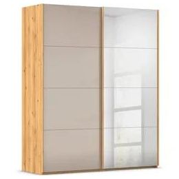 Schwebet&uuml;renschrank Rauch "Kleiderschrank Schrank Garderobe Schlafzimmerschrank SCALE-FYRA", braun (asteiche, glas fango, griffleisten asteiche), B:181cm H:223cm T:67cm, Holzwerkstoff, Schr&auml;nke, Schwebet&uuml;renschrank, edle viergeteilte T&uuml;ren Spiegel/Glas-Mix viele Farben MADE IN GERMANY