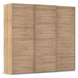 Schwebet&uuml;renschrank Rauch "Kleiderschrank Schrank Garderobe Schlafzimmerschrank EVELYN", braun (eiche sonoma), B:242cm H:223cm T:68cm, Holzwerkstoff, Schr&auml;nke, Schwebet&uuml;renschrank, in elegantem Stil, in 5 Breiten, Griffe in Korpusfarbe MADE IN GERMANY