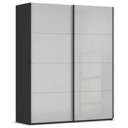 Schwebet&uuml;renschrank Rauch "Kleiderschrank Schrank Garderobe Schlafzimmerschrank SCALE-FYRA", grau (schwarz, glas seidengrau, griffleisten schwarz), B:181cm H:223cm T:67cm, Holzwerkstoff, Schr&auml;nke, Schwebet&uuml;renschrank, edle viergeteilte T&uuml;ren mit Glas-Front viele Farben MADE IN GERMANY