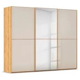 Schwebet&uuml;renschrank Rauch "Kleiderschrank Schrank Garderobe Schlafzimmerschrank SCALE-DUO", braun (asteiche, glas champagner, griffleisten asteiche), B:271cm H:223cm T:68cm, Holzwerkstoff, Schr&auml;nke, Schwebet&uuml;renschrank, edle zweigeteilte T&uuml;ren Spiegel/Glas-Mix 3 Zierleisten MADE IN GERMANY