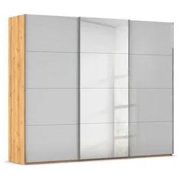 Schwebet&uuml;renschrank Rauch "Kleiderschrank Schrank Garderobe Schlafzimmerschrank SCALE-FYRA", grau (asteiche, glas seidengrau, griffleisten chrom), B:271cm H:223cm T:68cm, Holzwerkstoff, Schr&auml;nke, Schwebet&uuml;renschrank, edle viergeteilte T&uuml;ren Spiegel/Glas-Mix viele Farben MADE IN GERMANY