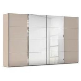 Schwebet&uuml;renschrank Rauch "Kleiderschrank Schrank Garderobe Schlafzimmerschrank SCALE-FYRA", beige (fango, glas fango, griffleisten chrom), B:360cm H:223cm T:68cm, Holzwerkstoff, Schr&auml;nke, Schwebet&uuml;renschrank, edle viergeteilte T&uuml;ren Spiegel/Glas-Mix viele Farben MADE IN GERMANY
