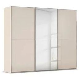Schwebet&uuml;renschrank Rauch "Kleiderschrank Schrank Garderobe Schlafzimmerschrank SCALE-DUO", beige (champagner, glas champagner, griffleisten chrom), B:271cm H:223cm T:68cm, Holzwerkstoff, Schr&auml;nke, Schwebet&uuml;renschrank, edle zweigeteilte T&uuml;ren Spiegel/Glas-Mix 3 Zierleisten MADE IN GERMANY