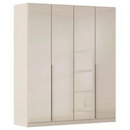 Dreht&uuml;renschrank OTTO HOME "Kleiderschrank Kleiderschr&auml;nke Schrank Garderobe AGORDO mit Glasfront", beige (beige, glas beige (champagner)), B:181cm H:210cm T:54cm, Holzwerkstoff, Schr&auml;nke, Dreht&uuml;renschrank, durchdachte Innenausstattung, in 8 Breiten und 2 H&ouml;hen MADE IN GERMANY