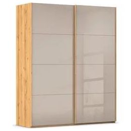 Schwebet&uuml;renschrank Rauch "Kleiderschrank Schrank Garderobe Schlafzimmerschrank SCALE-FYRA", braun (asteiche, glas fango, griffleisten asteiche), B:181cm H:223cm T:67cm, Holzwerkstoff, Schr&auml;nke, Schwebet&uuml;renschrank, edle viergeteilte T&uuml;ren mit Glas-Front viele Farben MADE IN GERMANY