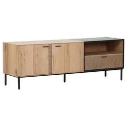 Lowboard GUTMANN FACTORY, braun (braun, schwarz), B:160cm H:55cm T:43cm, MDF, Sideboards, Lowboard