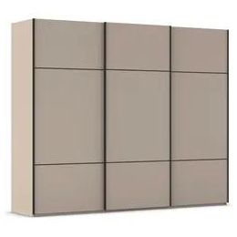 Schwebet&uuml;renschrank Rauch "Kleiderschrank Schrank Garderobe Schlafzimmerschrank SCALE-TRIO", grau (fango, griffleisten schwarz), B:271cm H:223cm T:68cm, Holzwerkstoff, Schr&auml;nke, Schwebet&uuml;renschrank, edle dreigeteilte Front, 2 Zierleisten in Griff-Farbe MADE IN GERMANY