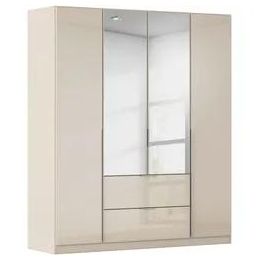 Dreht&uuml;renschrank OTTO HOME "Kleiderschrank Kleiderschr&auml;nke Schrank Garderobe AGORDO mit Glasfront", beige, glas beige (champagner), B:181cm H:210cm T:54cm, Holzwerkstoff, Schr&auml;nke, Dreht&uuml;renschrank, mit Au&szlig;enschubk&auml;sten, in 7 Breiten und 2 H&ouml;hen MADE IN GERMANY