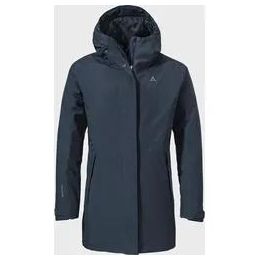 Sch&ouml;ffel Parka SCH&Ouml;FFEL "Hiking Parka Style Froda WMS", Damen, Gr. 44, blau (8820, blau), Oberstoff: Aussenseite: 100% Polyester; (Membran: Polyester); Futter: 100% Polyester; Wattierung: 100% Polyester, regular fit, hoch geschlossener Ausschnitt, Jacken Parka